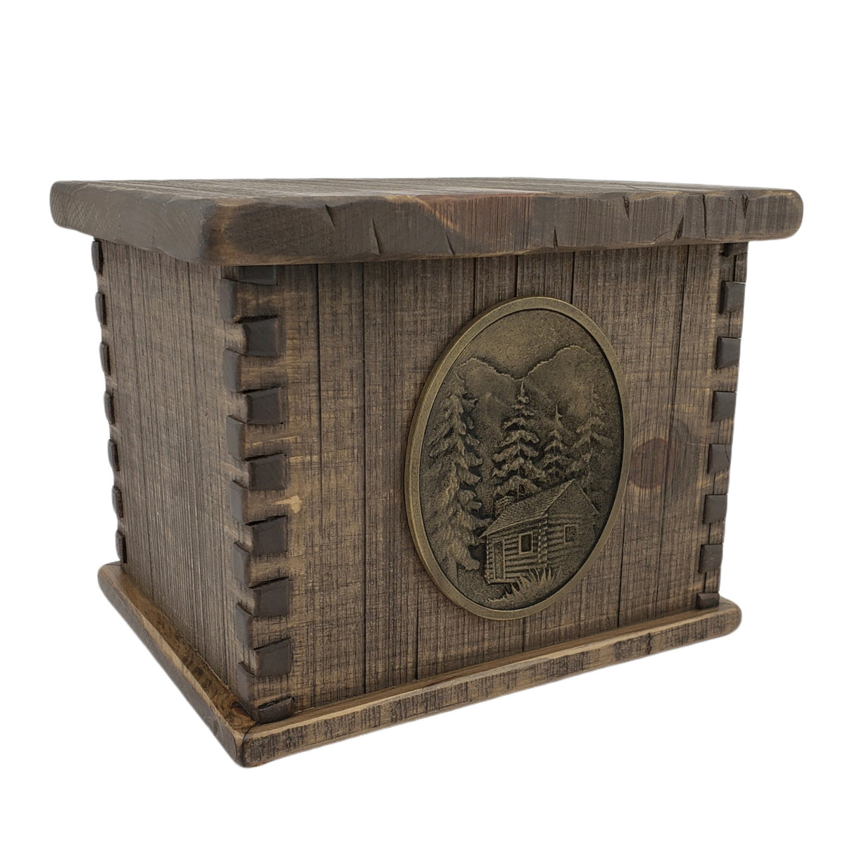Handcrafted Vintage Wood Ultimate Companion Urn in Rustic Woodsman Fin ...