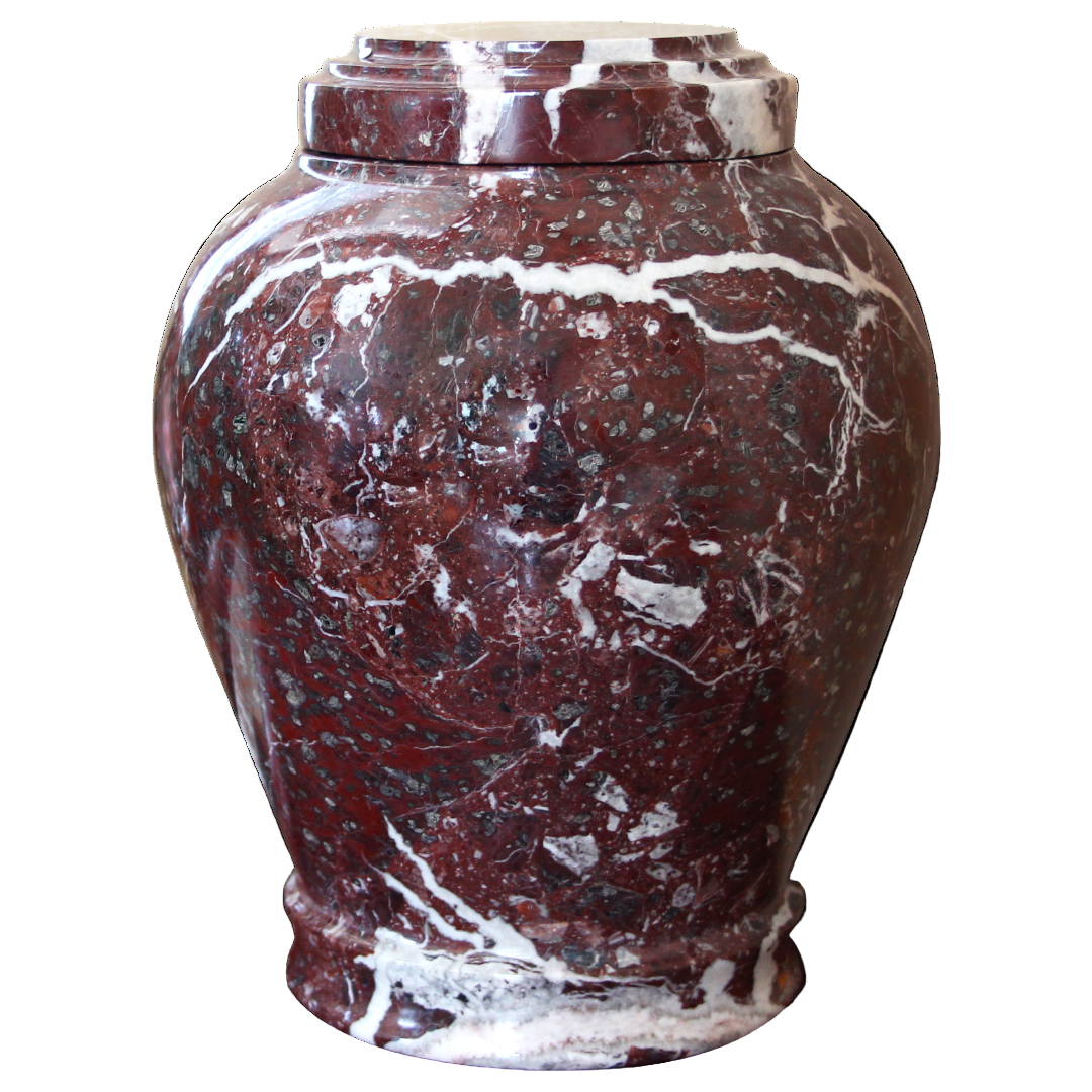 Embrace Red Zebra Marble Urn — Urns Northwest