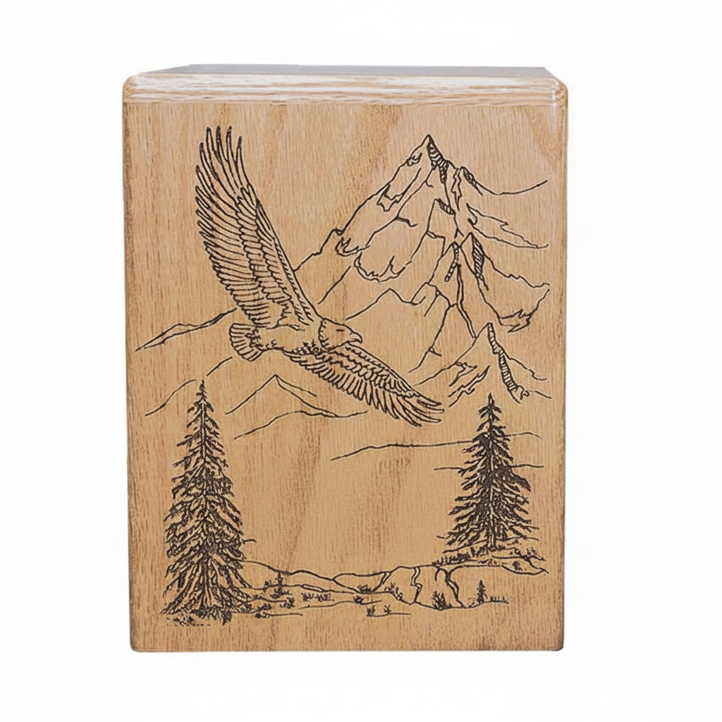 Flying Eagle Wooden Cremation Urn — Urns Northwest