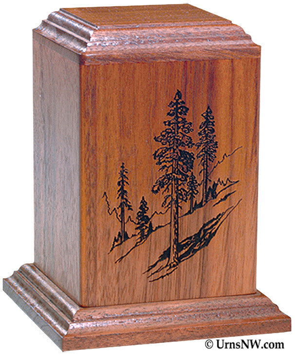 Laser Engraved Wooden Keepsake Urn - Vertical — Urns Northwest