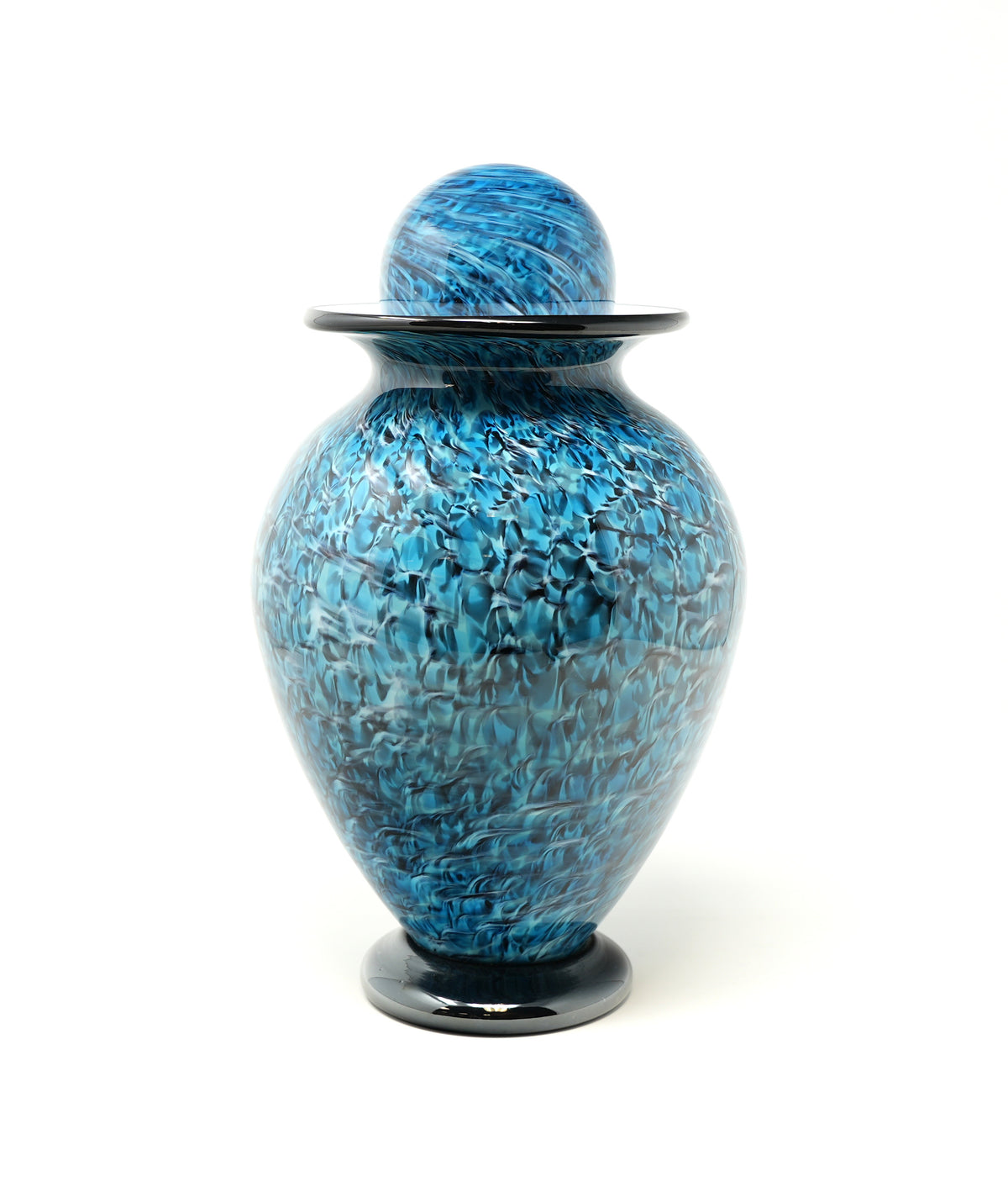 Hand Blown Glass Cremation Urn in Atlantic Aegean — Urns Northwest