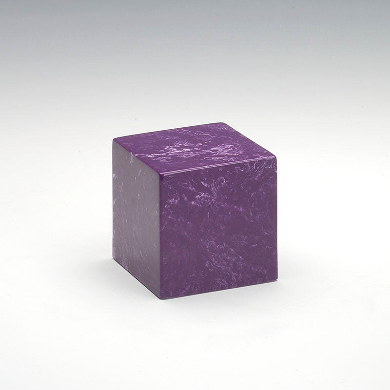 Small Cube Cultured Marble Urn in Amethyst — Urns Northwest
