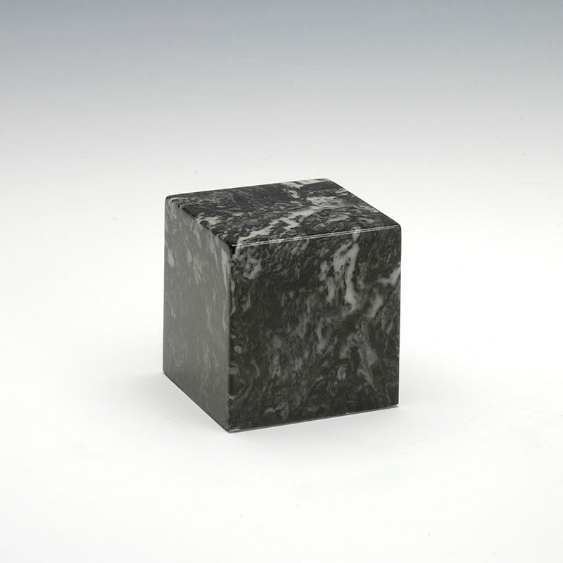 Small Cube Cultured Marble Urn in Ebony — Urns Northwest