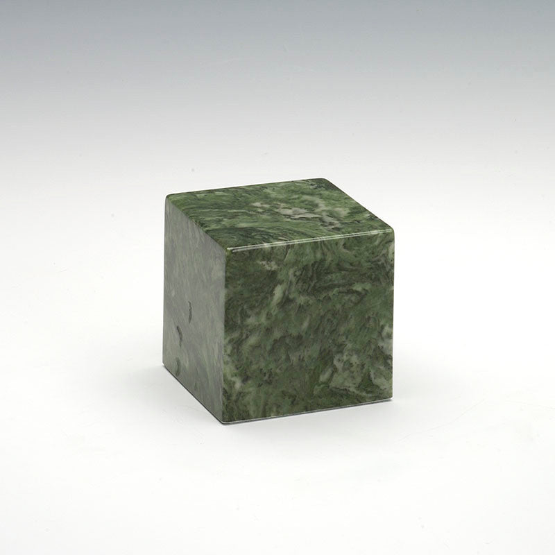 Small Cube Cultured Marble Urn in Emerald — Urns Northwest