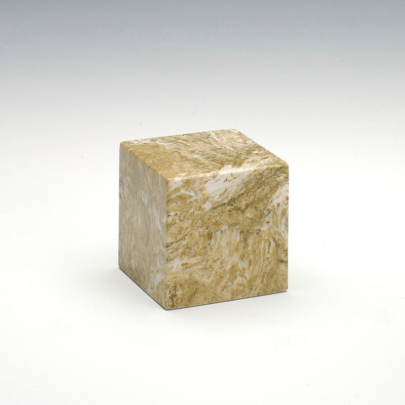 Small Cube Cultured Marble Urn in Neptune — Urns Northwest
