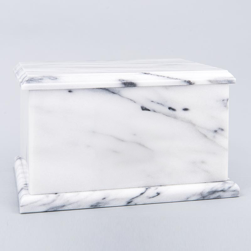 Evermore Rectangle Natural Marble Cremation Urn in White — Urns Northwest