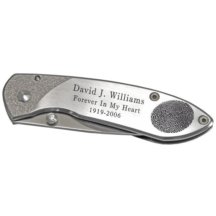 Personalized Fingerprint Memorial Pocket Knife — Urns Northwest