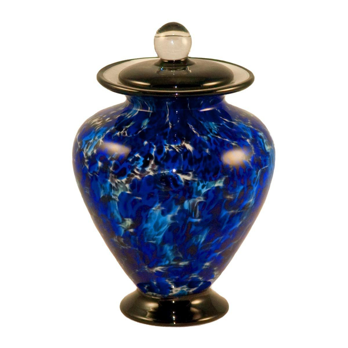 Small Hand Blown Glass Cremation Urn in Amato Water — Urns Northwest