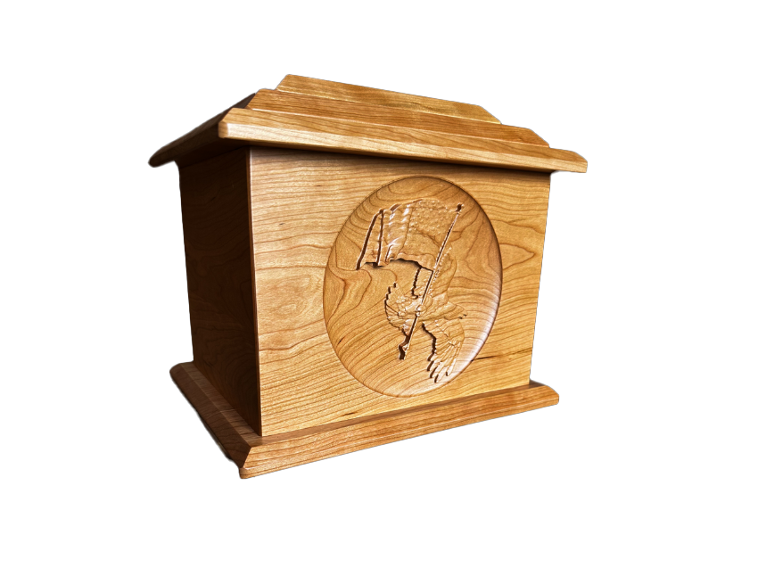 Extra Large Hand-Carved Patriot Cherry Urn — Urns Northwest