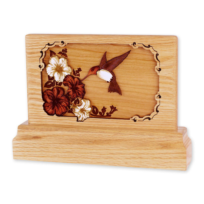 Small Keepsake Urn with 3-Dimensional Hummingbird Inlay — Urns Northwest