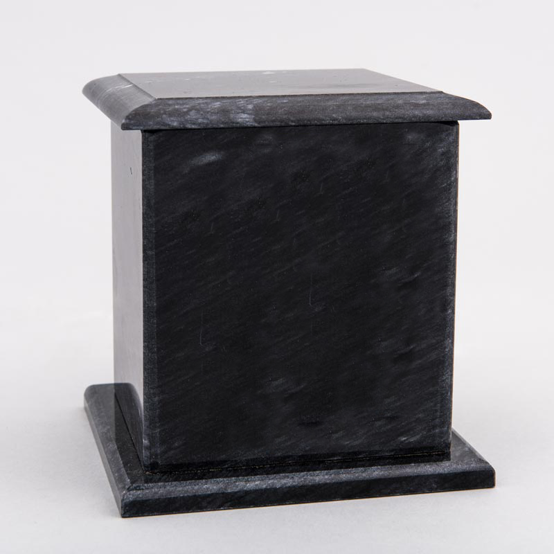 Medium Square Natural Marble Pet Urn in Black — Urns Northwest