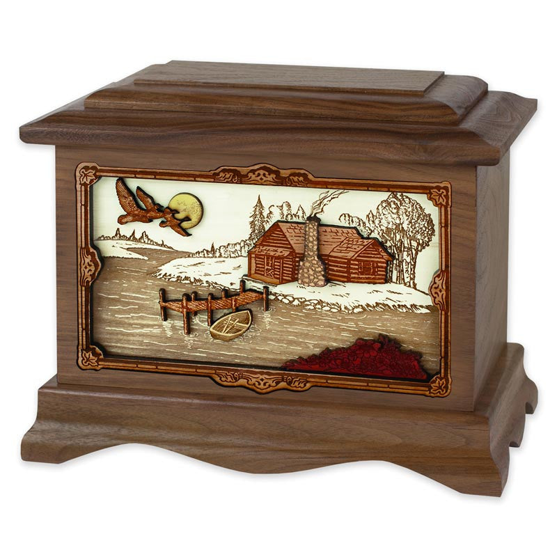 Rustic Paradise Urn with Dimensional Inlay Art — Urns Northwest