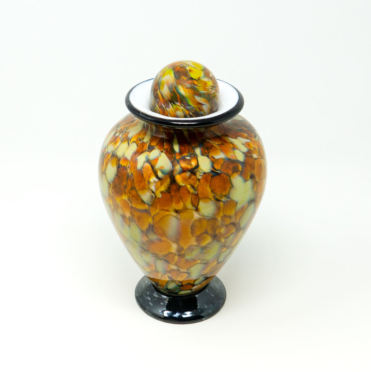 Small Hand Blown Glass Cremation Urn in Atlantic Oro — Urns Northwest